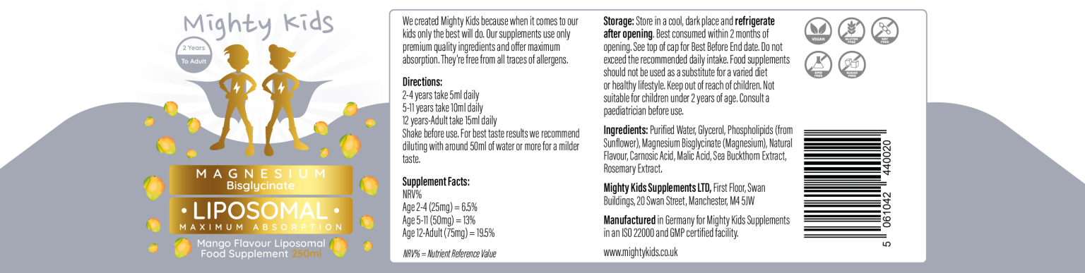 Liposomal Magnesium (Age 1+) - Mighty Kids